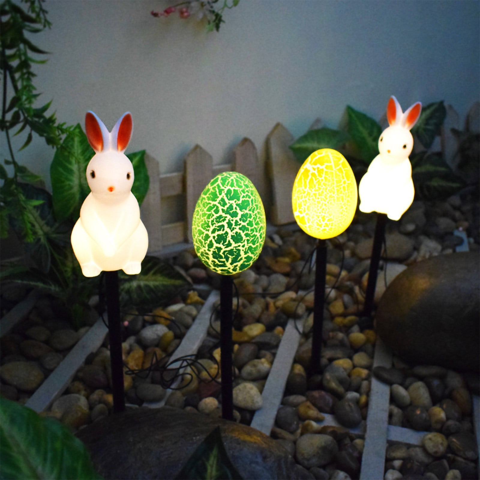 VBXOAE Solar Bunny Easter Decorative Outdoor Waterproof Garden Balcony ...