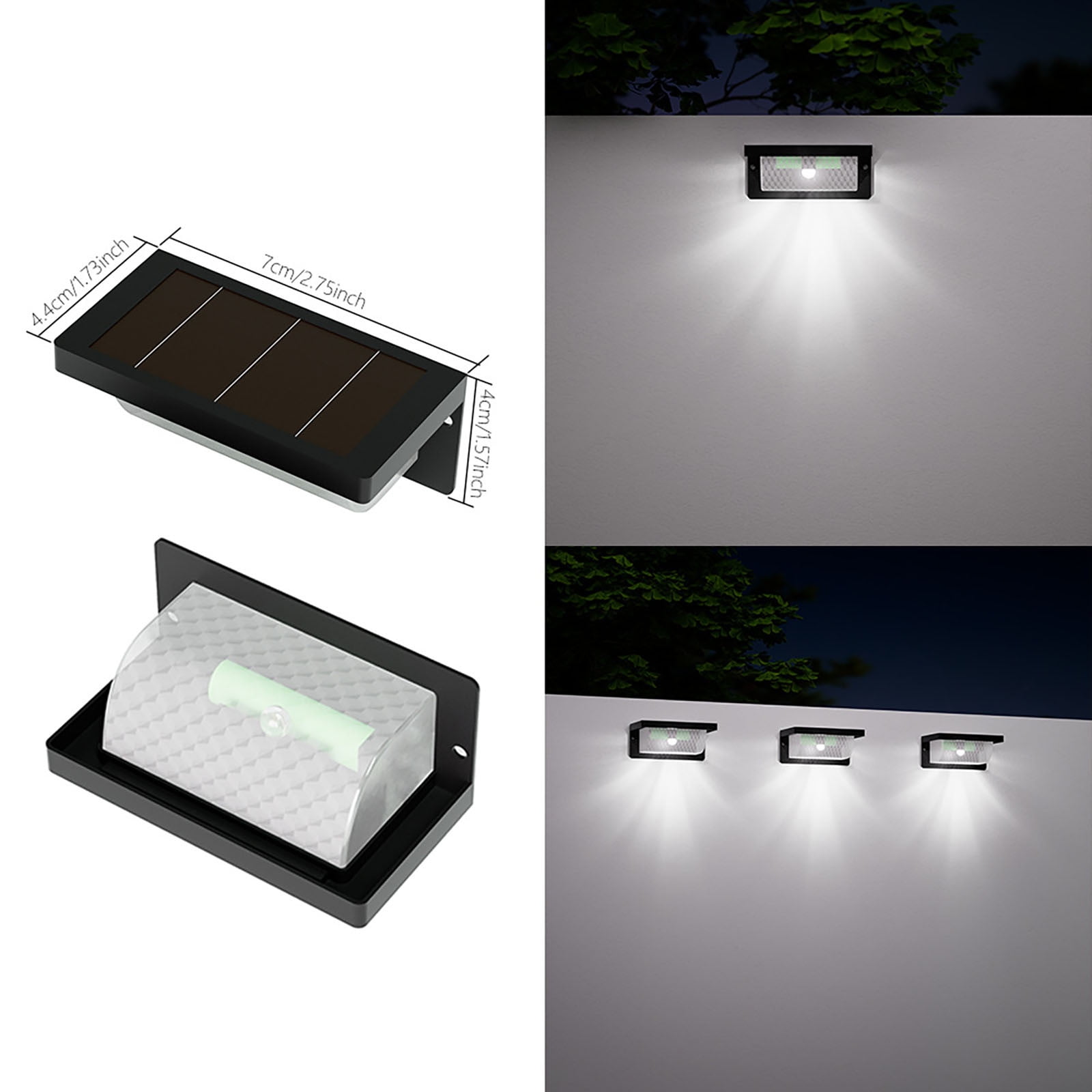 VBXOAE Solar LED Wall Lights for Garden and Balcony with Intelligent ...