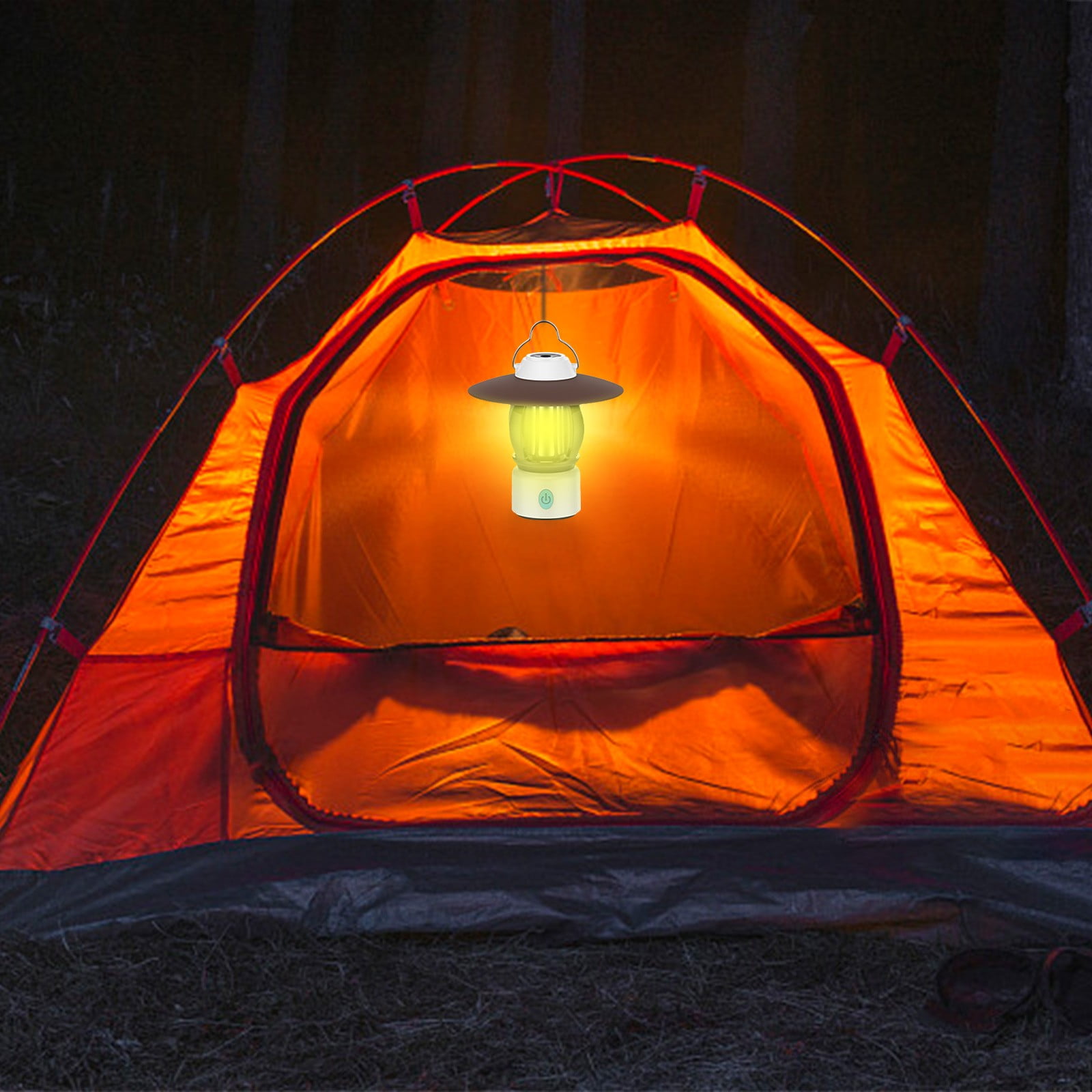 VBXOAE Solar-Powered LED Camping Lantern with 3- Dimming & Type-C ...
