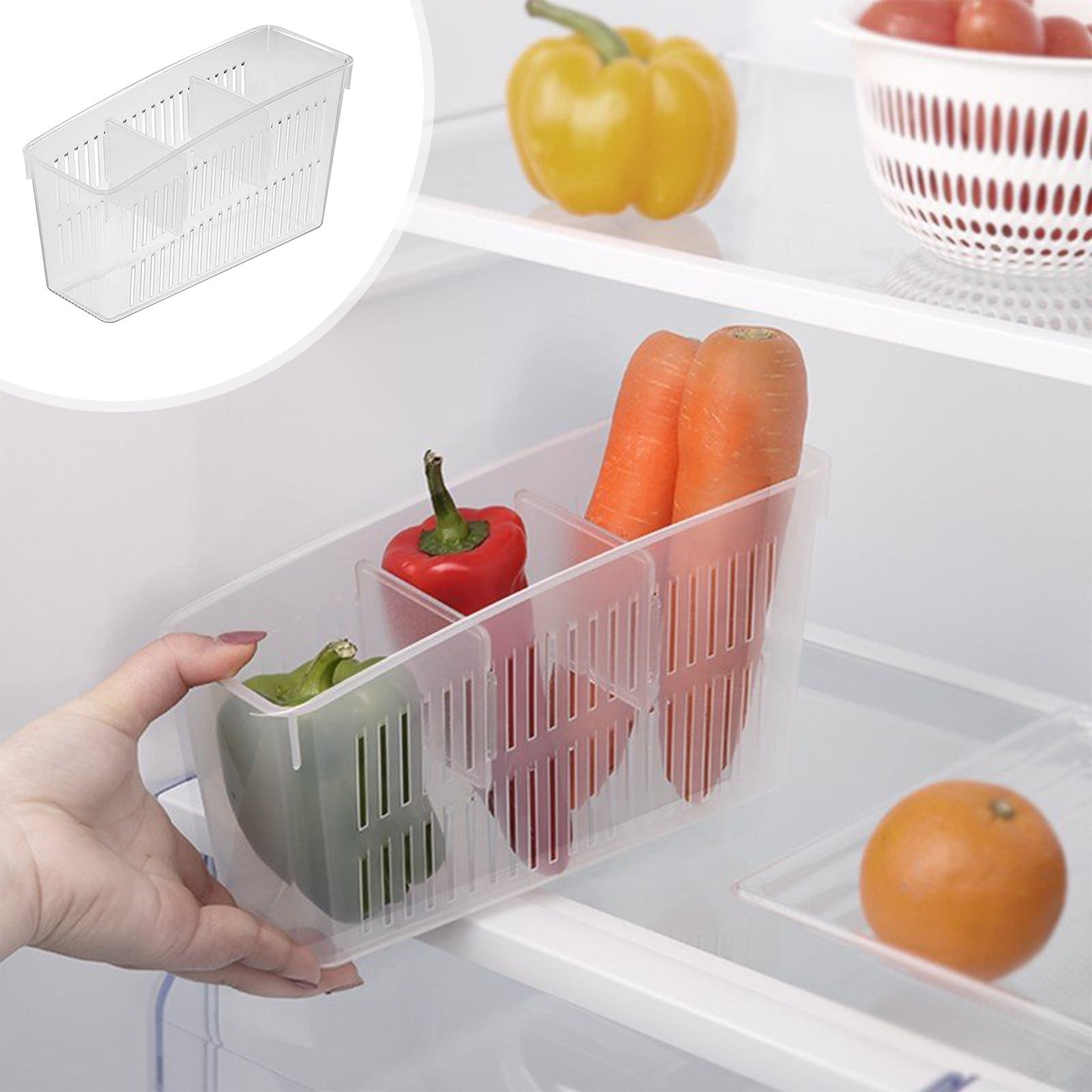VBXOAE Stackable Refrigerator Storage Box Wheels Multipurpose Plastic ...