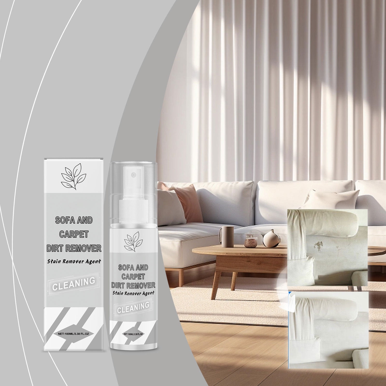 VBXOAE Stain Removal Spray for Carpets Leather and Fabric Surfaces ...