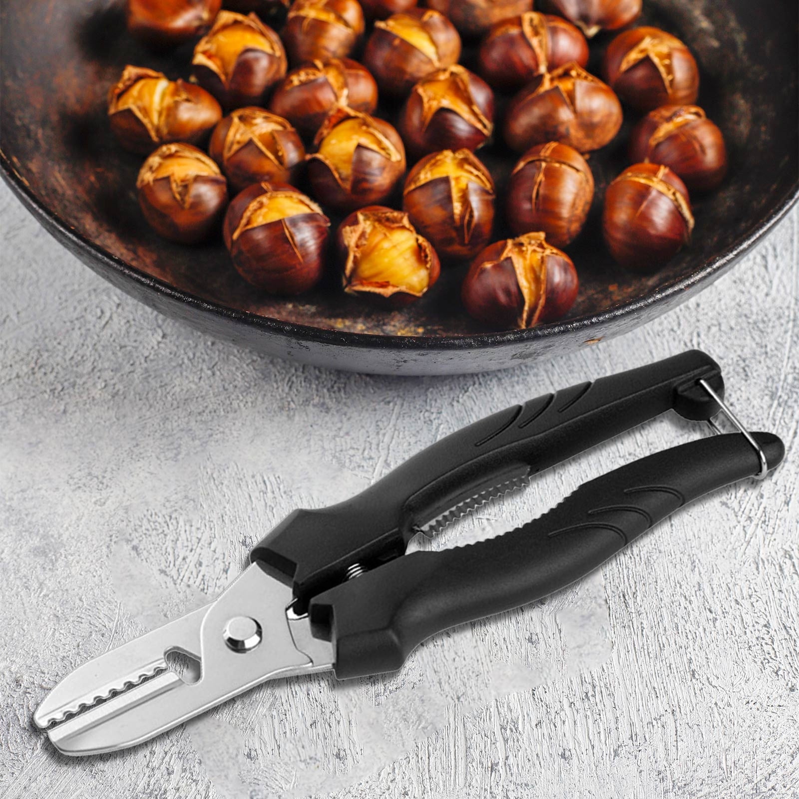 VBXOAE Stainless Steel Chestnut and Nut Opener Ergonomic Handle,Energy ...