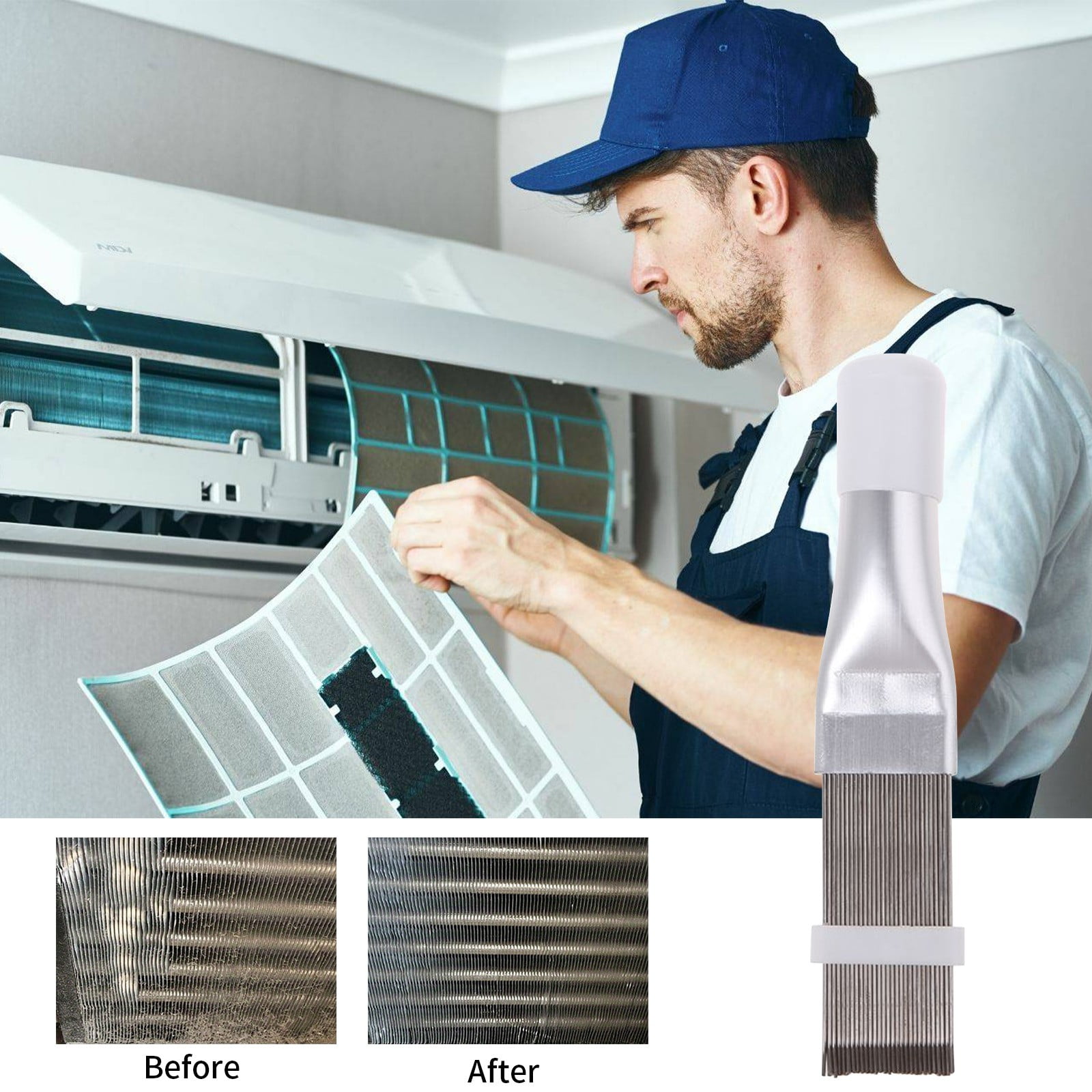 VBXOAE Stainless Steel Fin Comb Tool for Efficient Condenser Cleaning ...