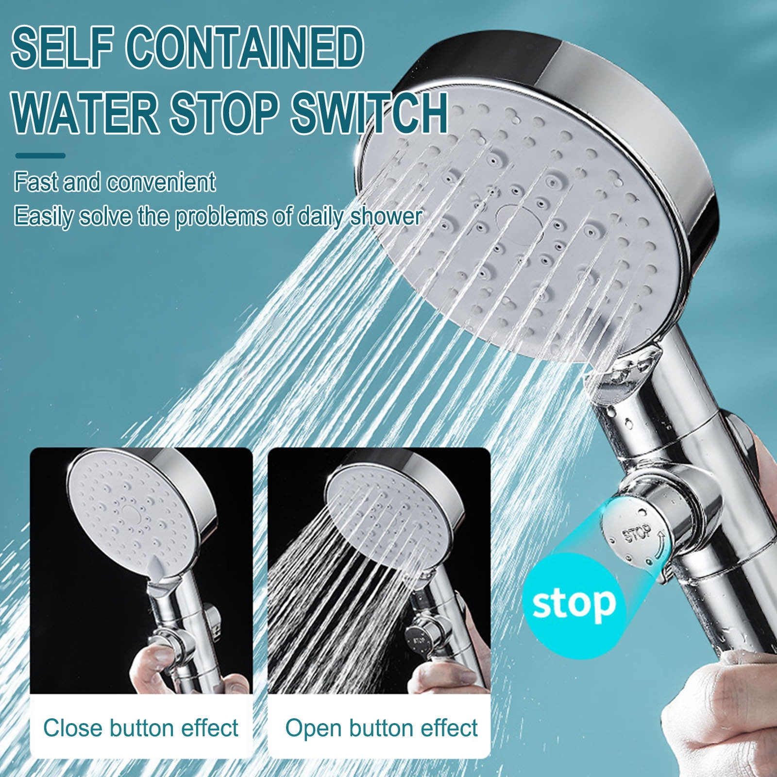 VBXOAE Turbocharged Rain Shower Head Super Strong Water Pressure Six ...