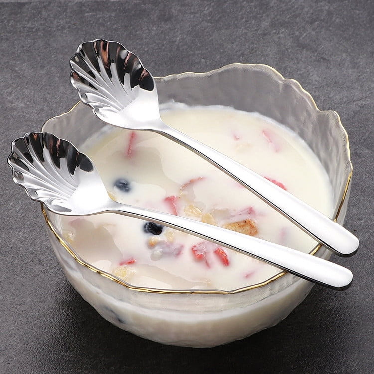 VBXOAE Unique Stainless Steel Look Ice Cream and Dessert Spoon Suit for ...