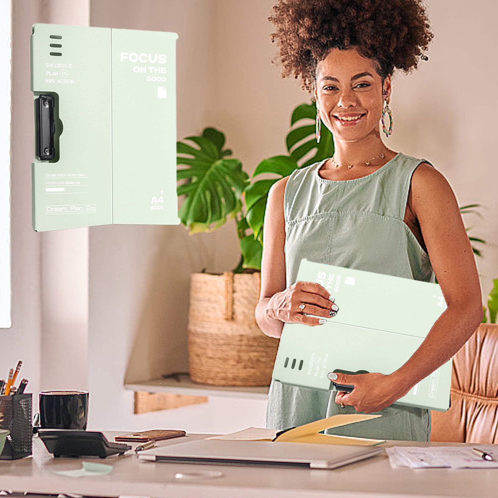 VBXOAE Vertical A4 File Clip Board with High Value Paper Storage for Students and Office Use ...