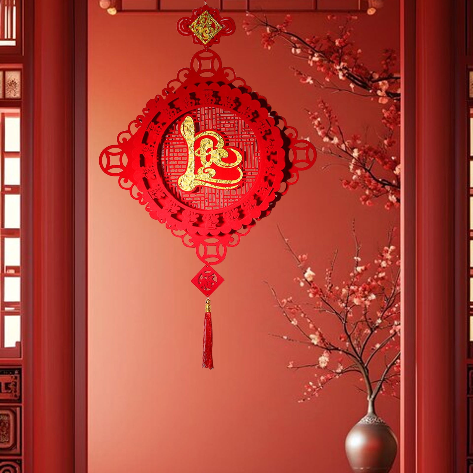 VBXOAE Vietnamese and Chinese New Year Hanging Paper Fan Decoration ...