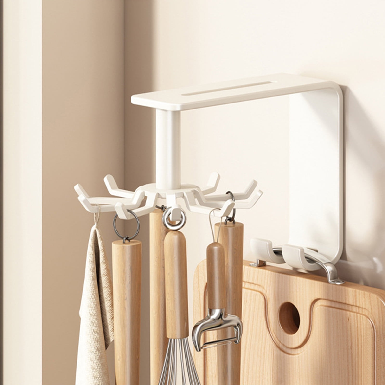 VBXOAE Wall Mounted Kitchen Rotating Hooks for Utensils Cooking Utensil ...