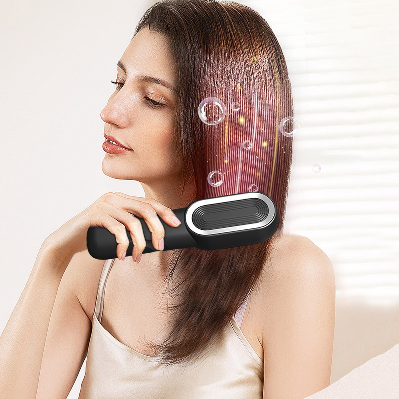 VBXOAE Wireless 65ft Negative Hair Straightening Comb with Blue Light ...