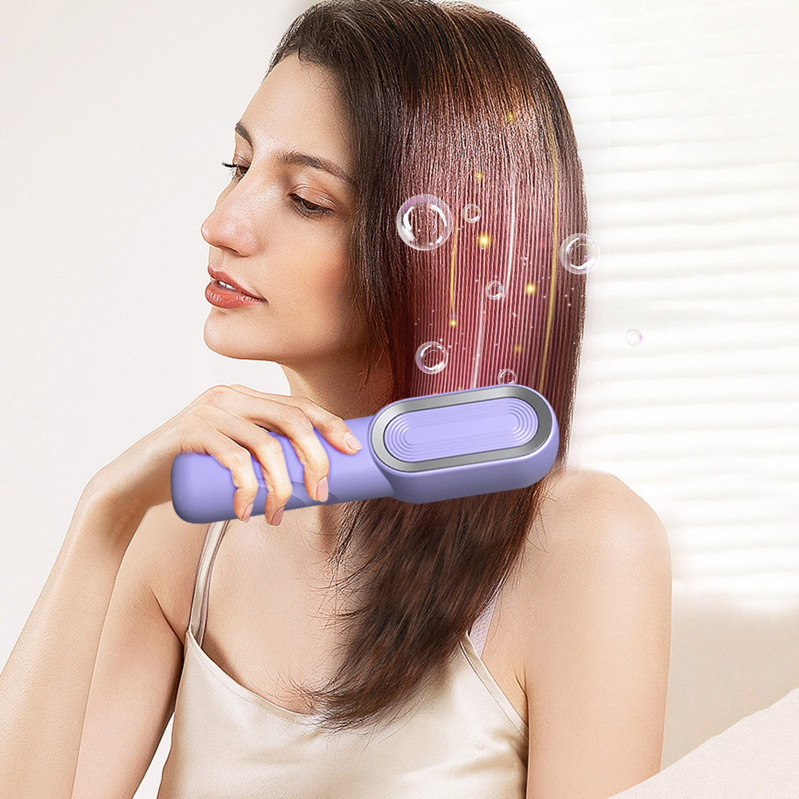 VBXOAE Wireless 65ft Negative Hair Straightening Comb with Blue Light ...