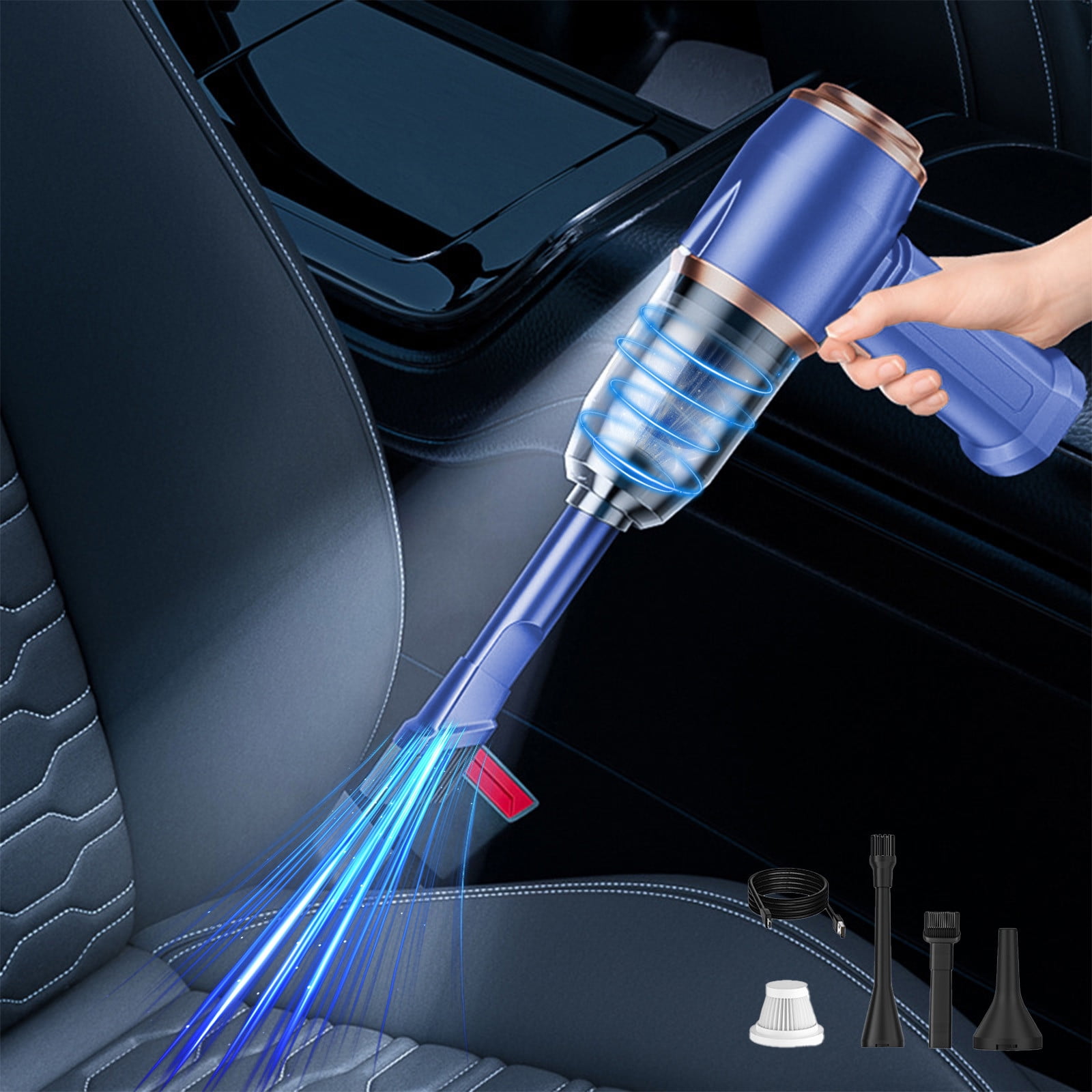 VBXOAE Wireless Portable Car Vacuum Cleaner with Built in Lighting and ...