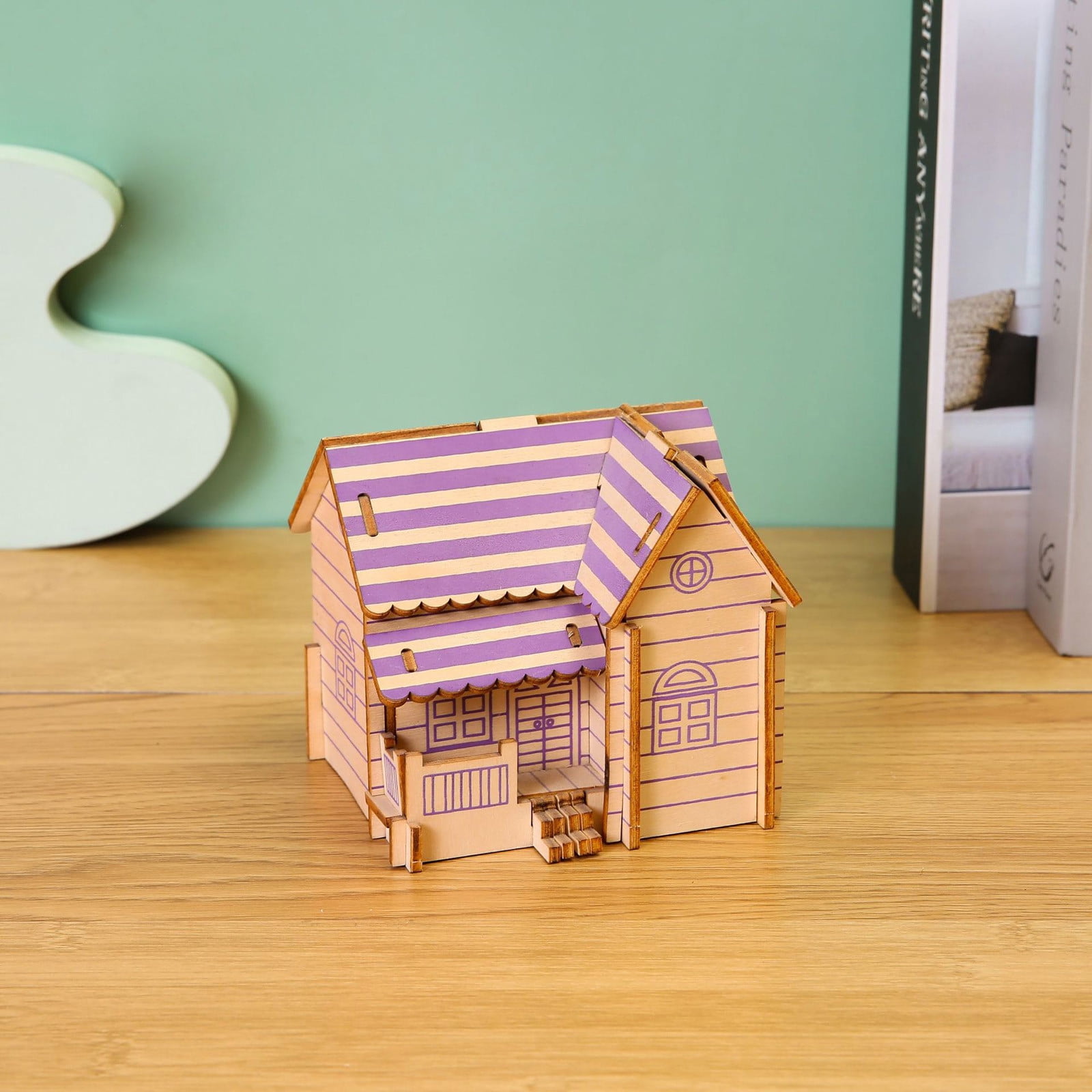 VBXOAE Wooden House Building Puzzle DIY Assembly Model for Development ...