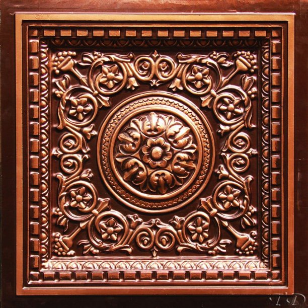 VC02-Rhine Valley 2 ft. x 2 ft. PVC Lay-in Ceiling Tile in Antique ...