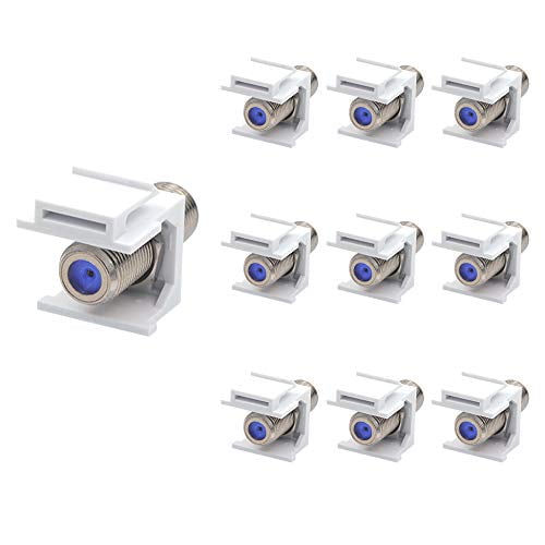 VCE Coax Keystone Jack Insert 10-Pack, 3GHz Coaxial Cable Connector, F ...