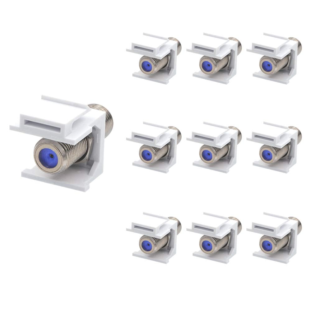 VCE Coax Key Jack Insert 10-Pack, 3GHz Coaxial Cable Connector, F-Type ...