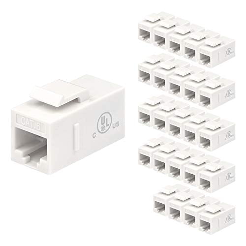 VCE UL Listed 25-Pack RJ45 CAT6 Keystone Coupler Female to Female ...