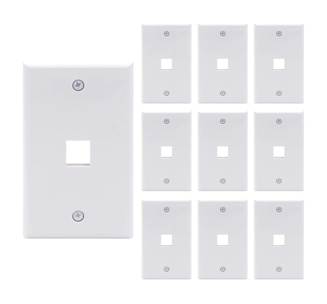 VCELINK 1 Port Keystone Wall Plate UL Listed, Single Gang for RJ45 ...