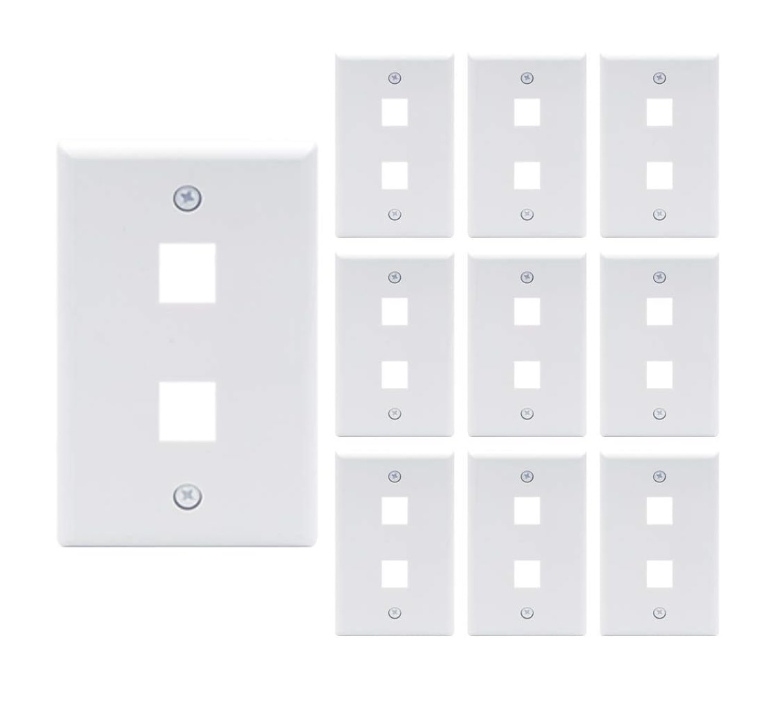 Choice Select Double Gang 6.2 Channel Home Theater Wall Plate (Ivory ...