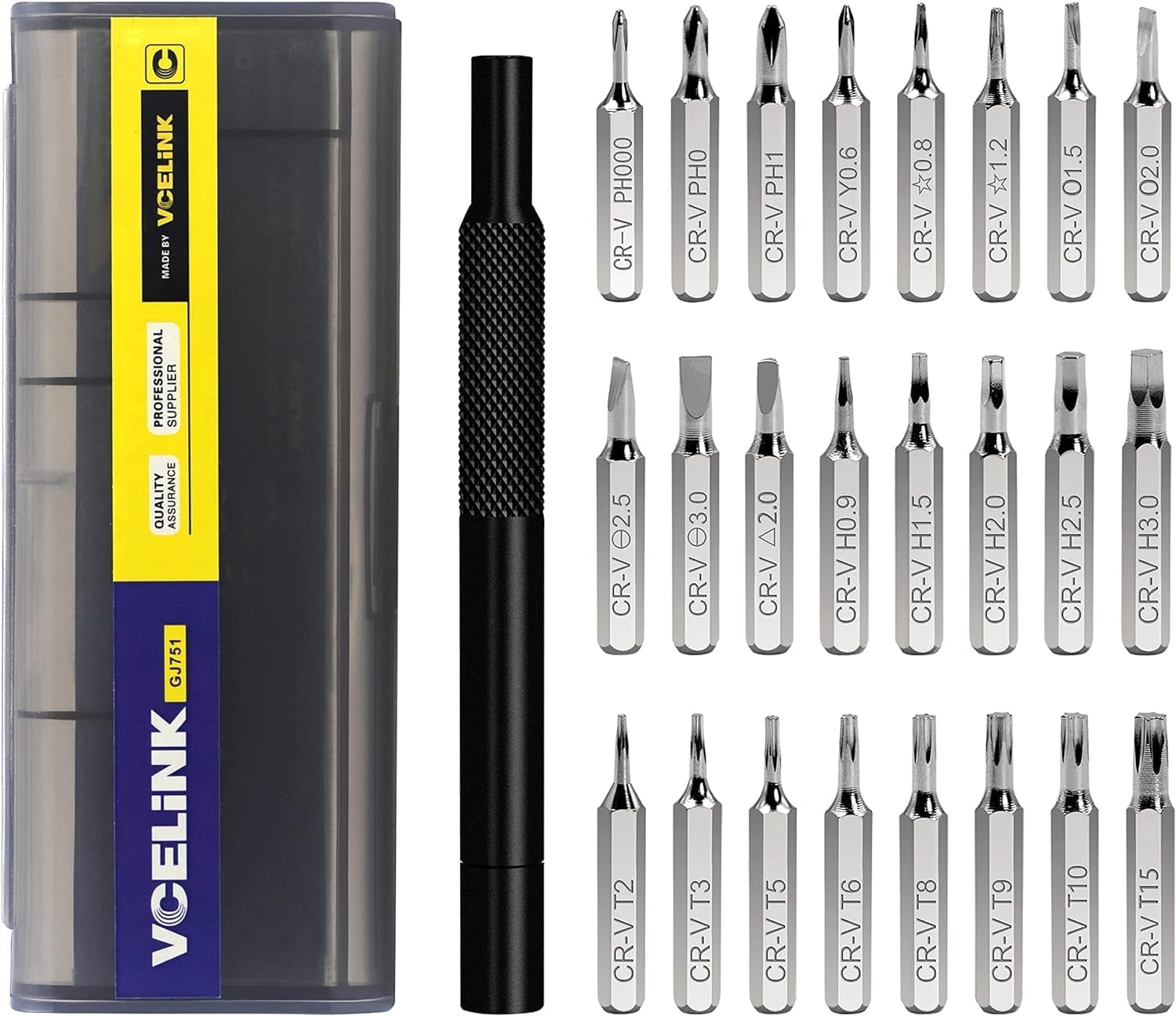 VCELINK 25 in 1 Magnetic Tiny Screwdriver Kit with Case for Electronics ...