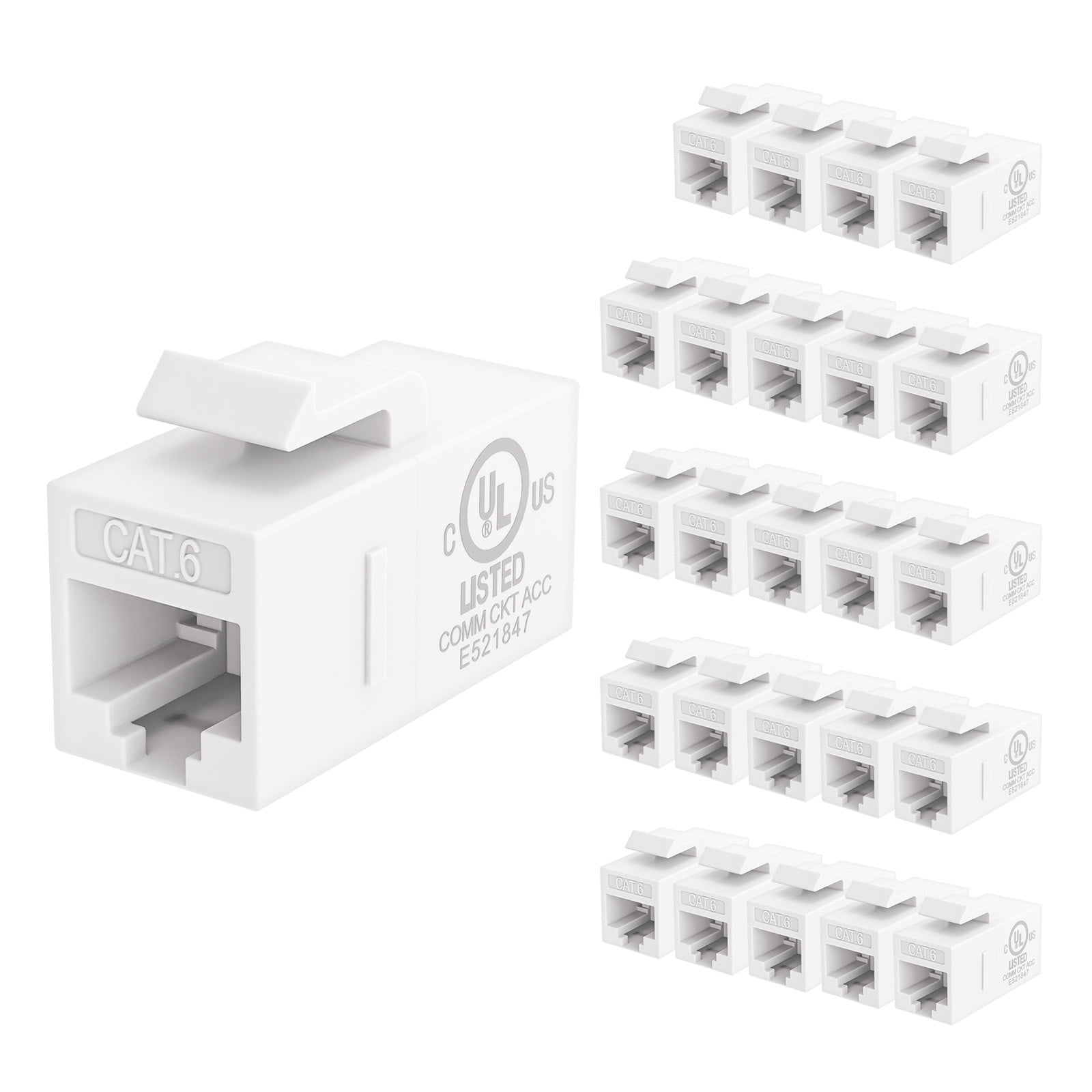 VCELINK CAT6 Keystone Coupler RJ45 Female to Female UL Listed Insert ...