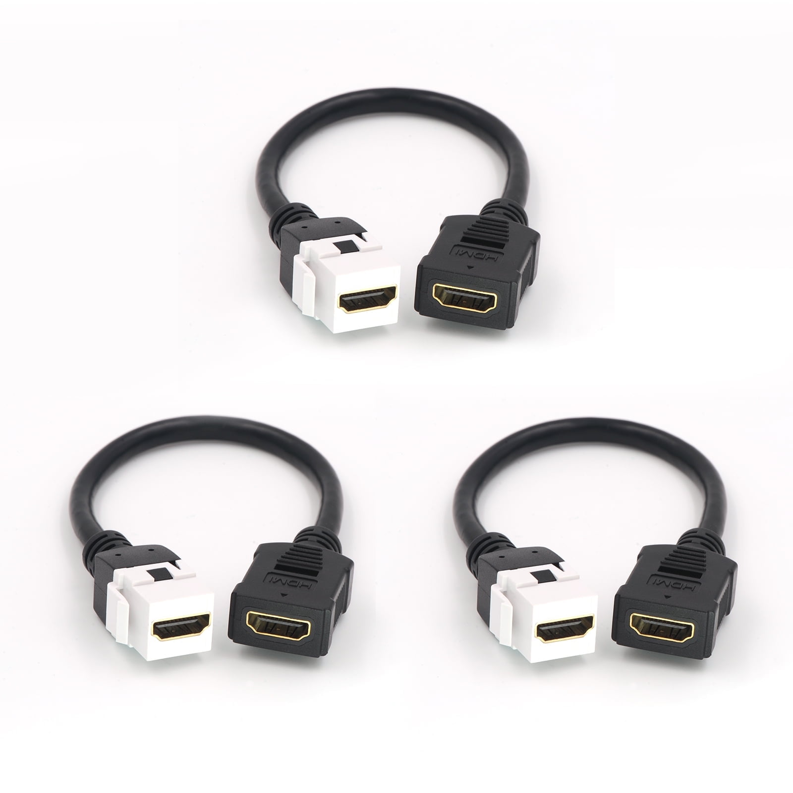 VCELINK 6-inch HDMI Keystone Jack, Female-to-Female Pigtail Cable, 4K ...