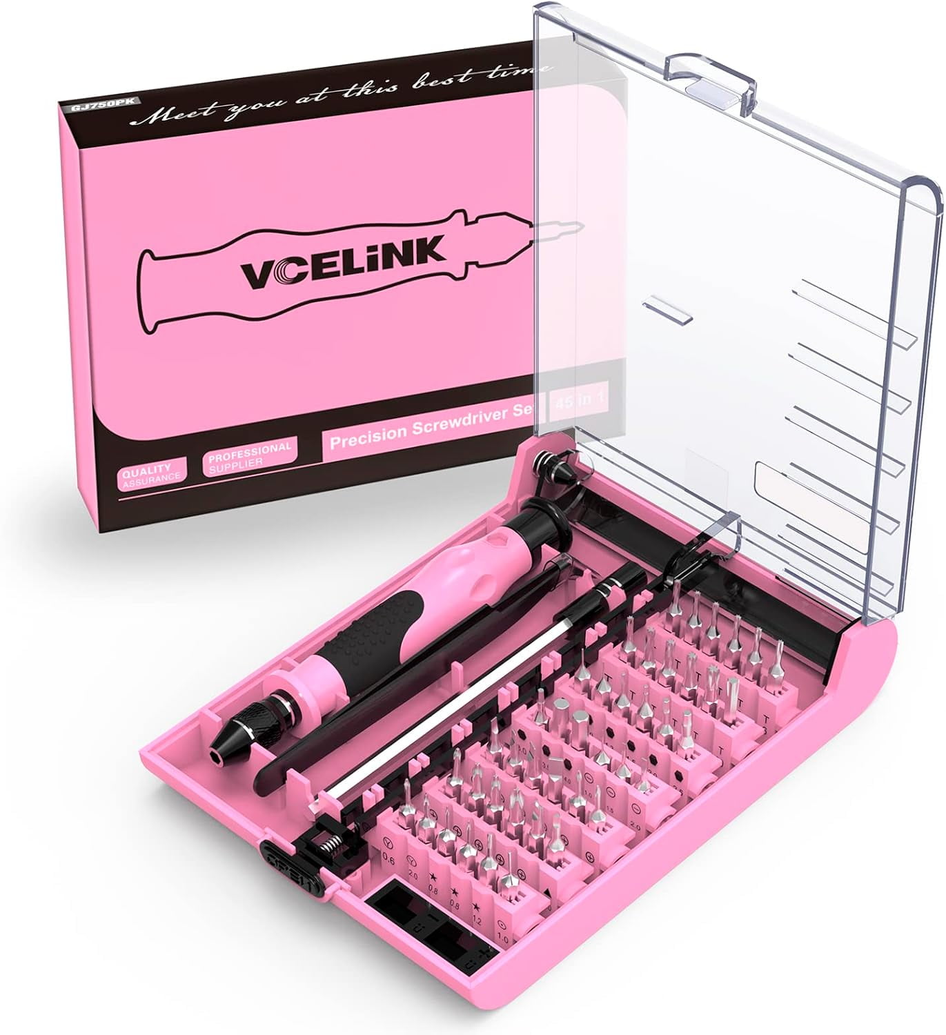 VCELINK Pink Screwdriver Set, Upgraded Small Precision Screwdriver Kit ...