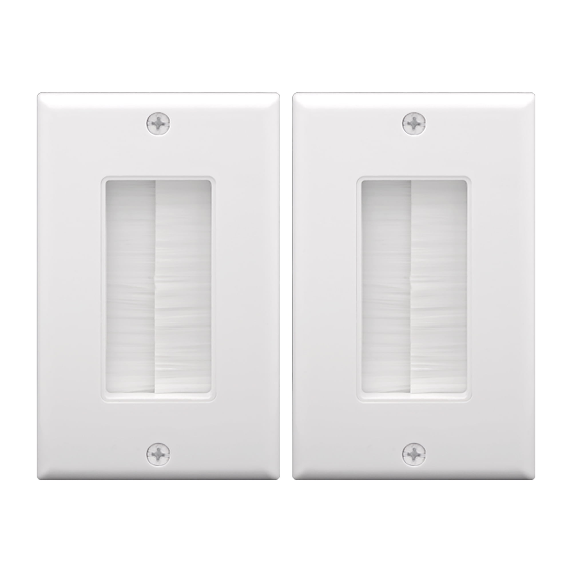 VCELINK Single Brush 1 Gang Cable Pass Through Insert, Standard White ...