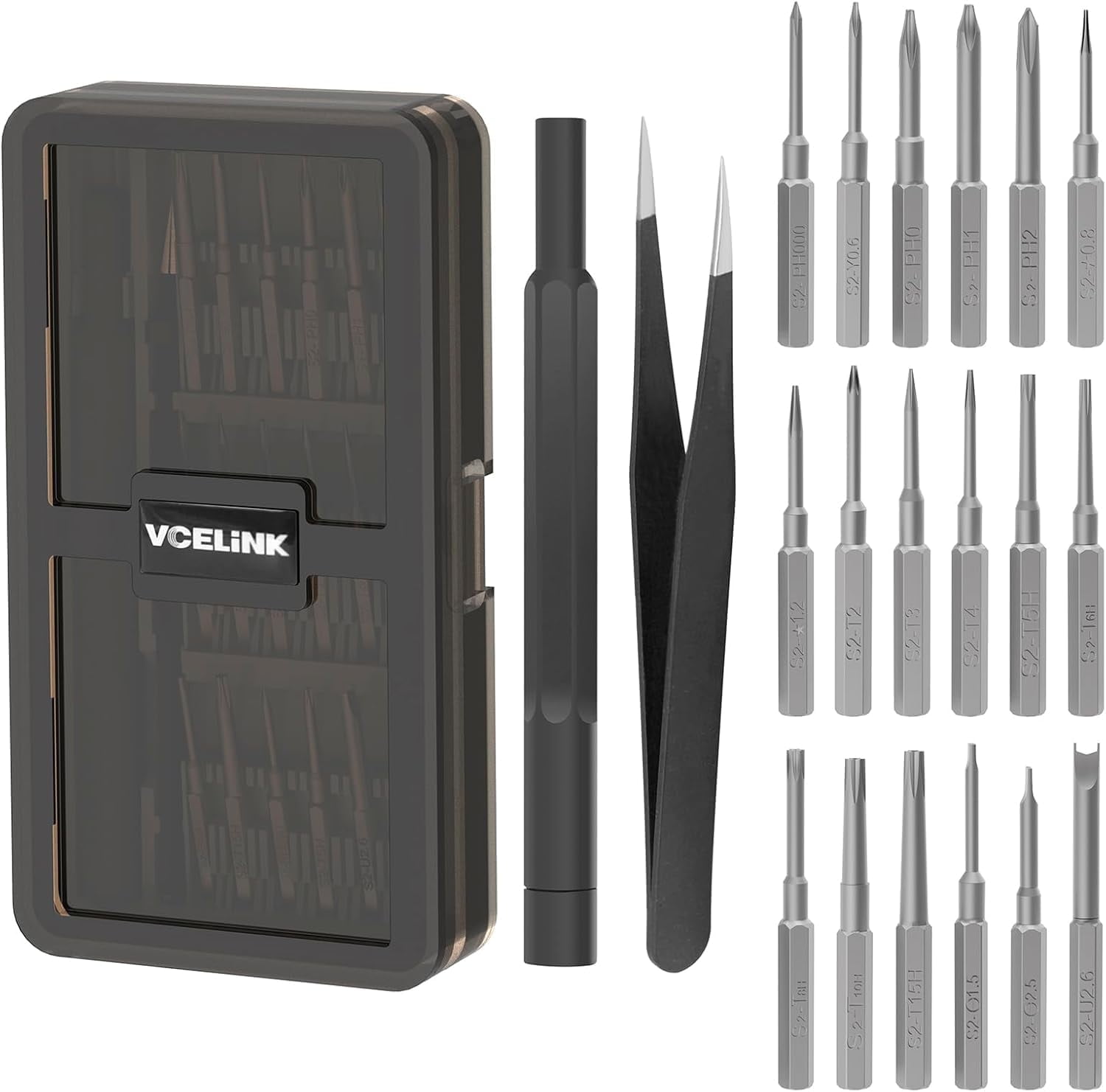 VCELINK Small Screwdriver Set with Long Bits, S2 Phillips, Flathead ...