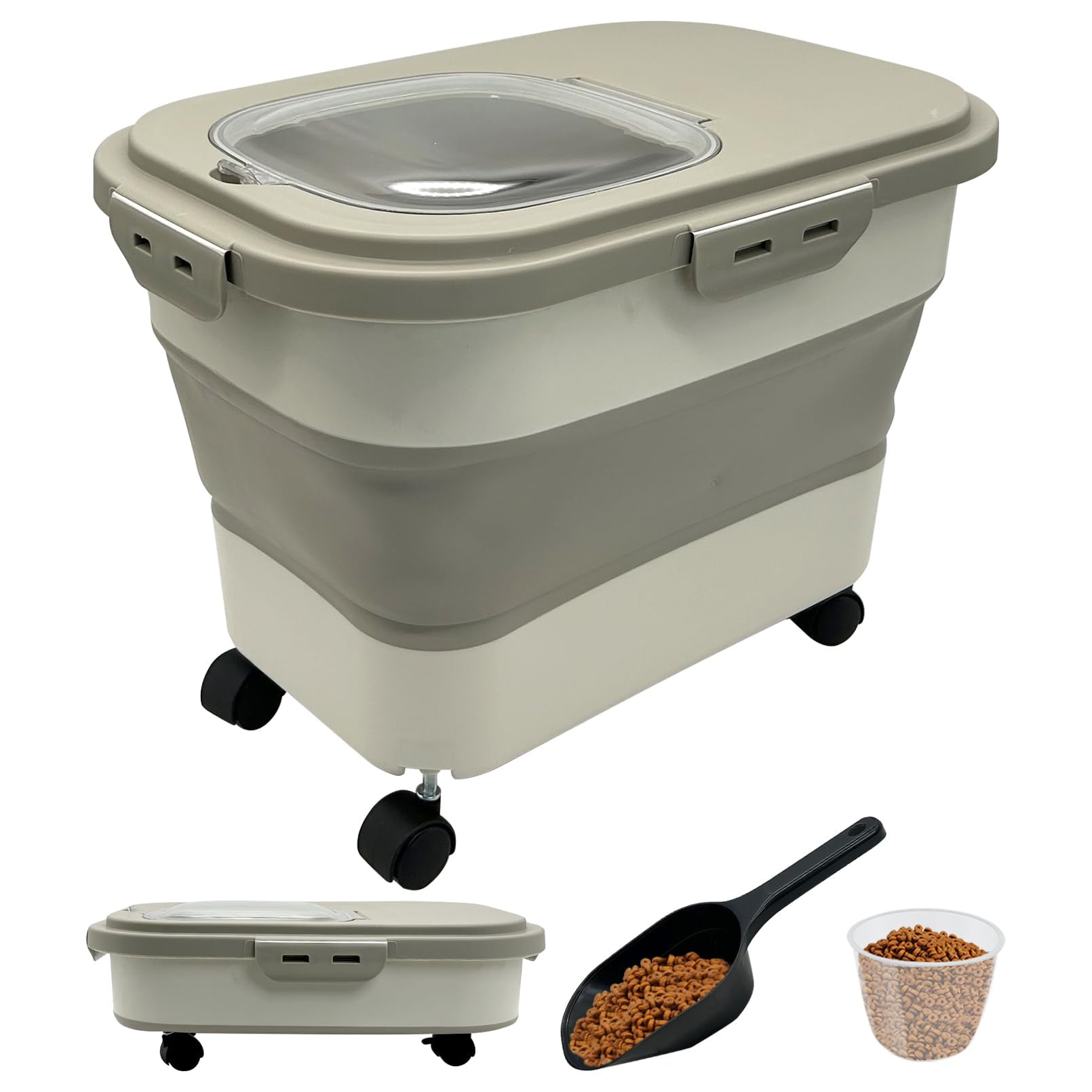 VCEPJH Collapsible Dog Food IRF13 Storage Container 20 Food Storage ...