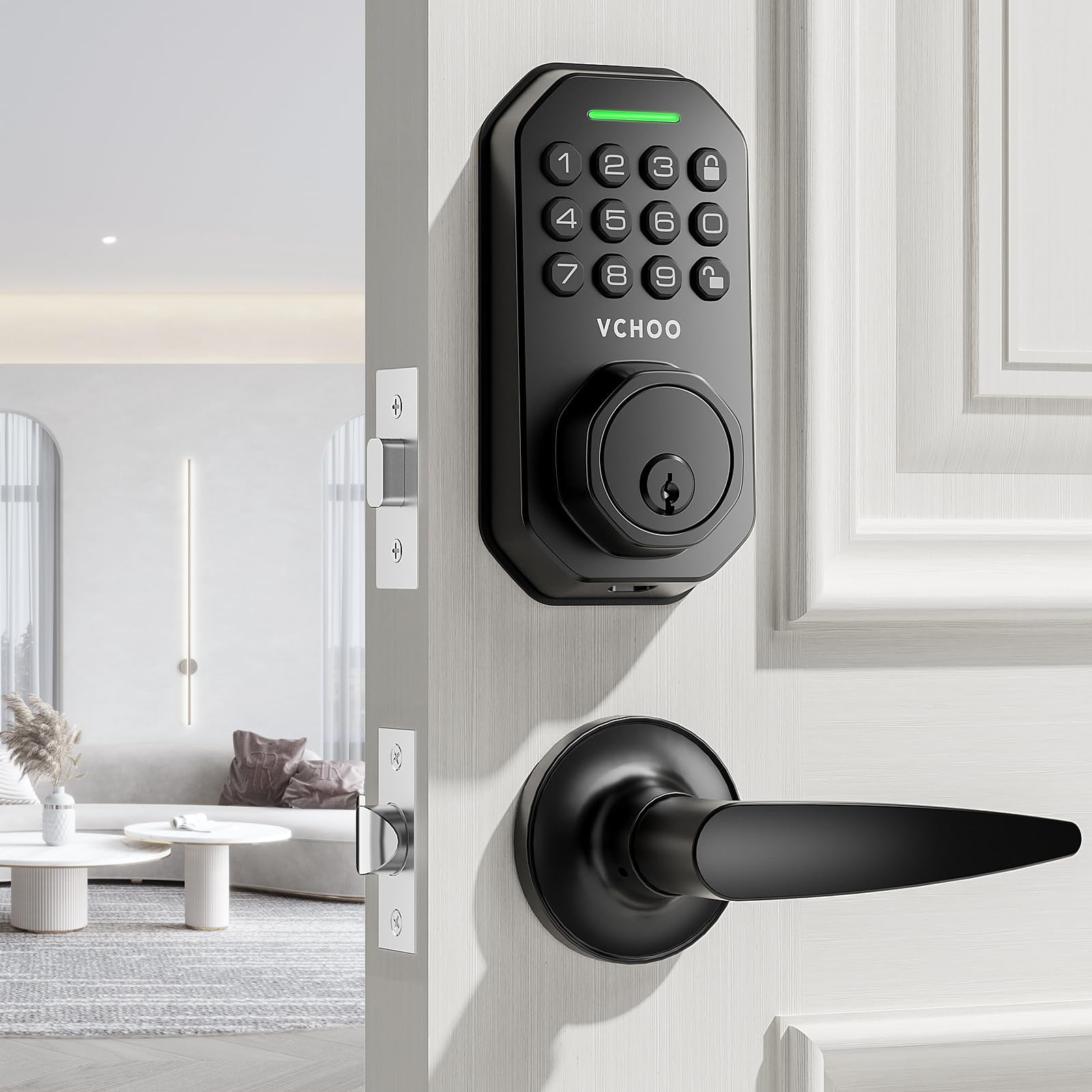 VCHOO Keyless Entry Door Lock Set Smart Locks for Front Door Keypad ...