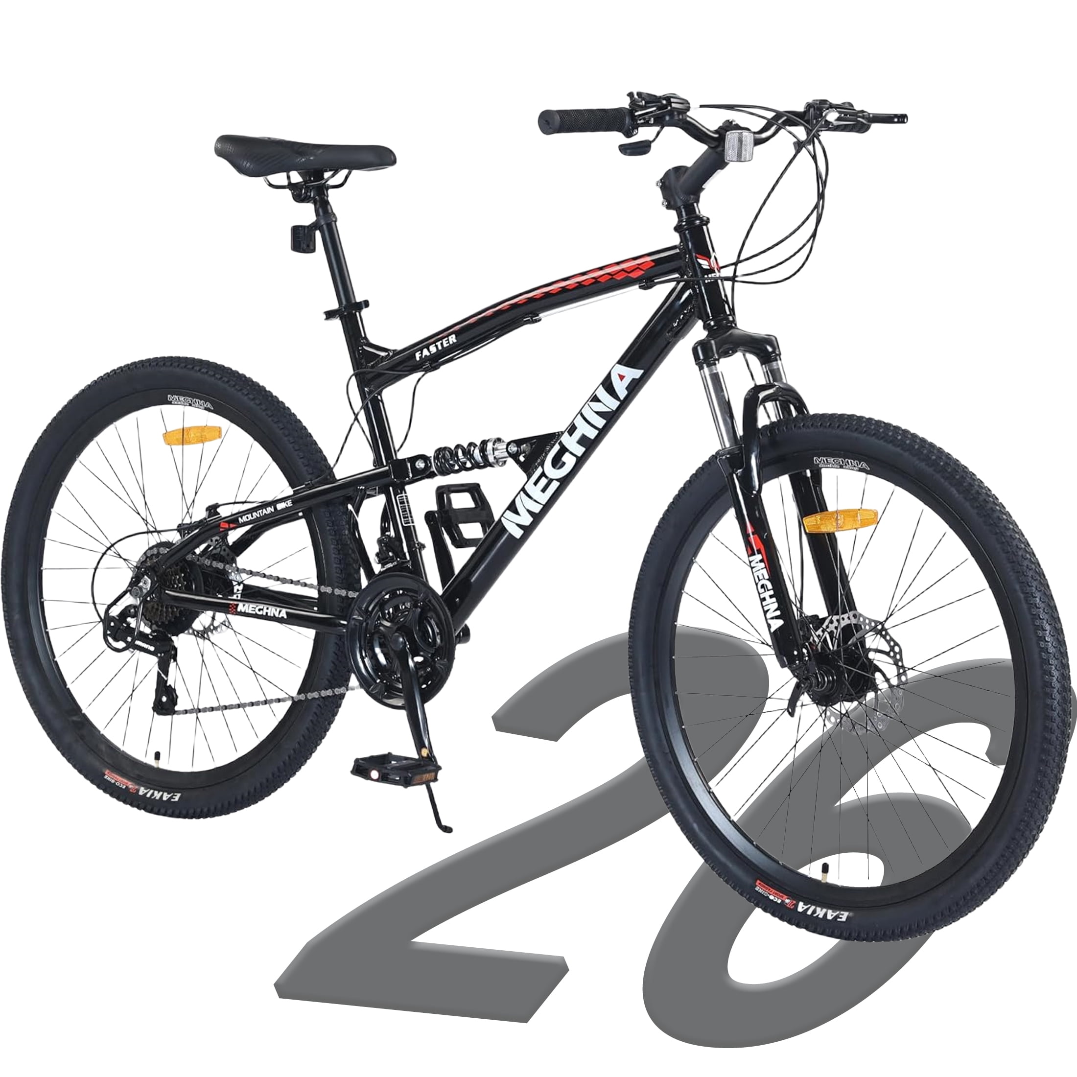VCITN 26 Inch Mountain Bike 21 Speed Mountain Bike Dual Suspension ...