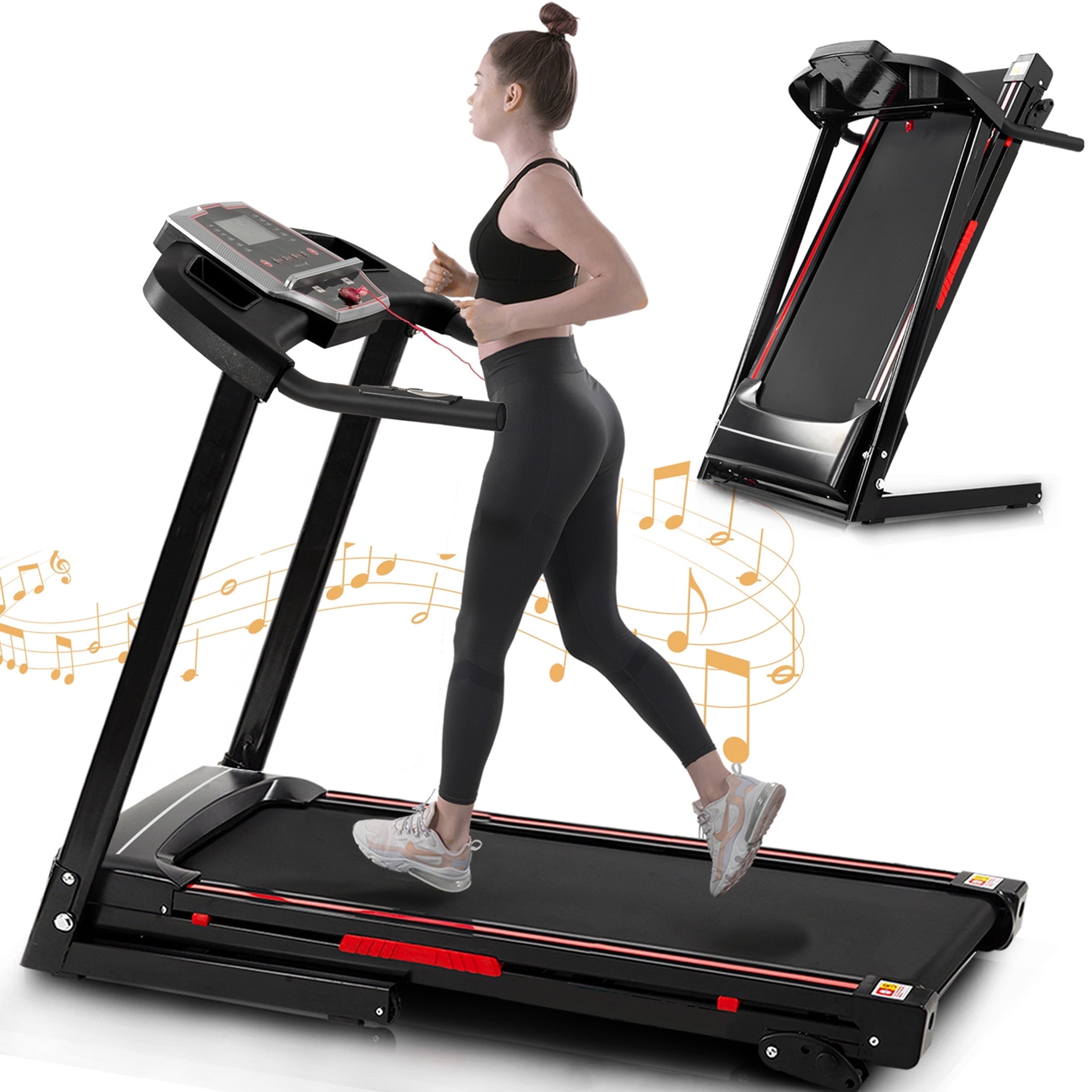 VCITN Home Folding Treadmill with Auto Incline,3.5 HP for Running ...
