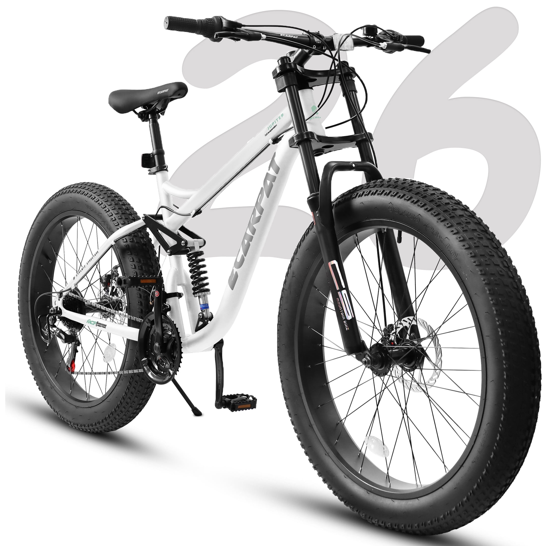 VCITN Mountain Bike 26 Inch, 3/4" Wide Fat Tire Snow Mountain Bikes, 26 Inch 21-Speed Men Women ...