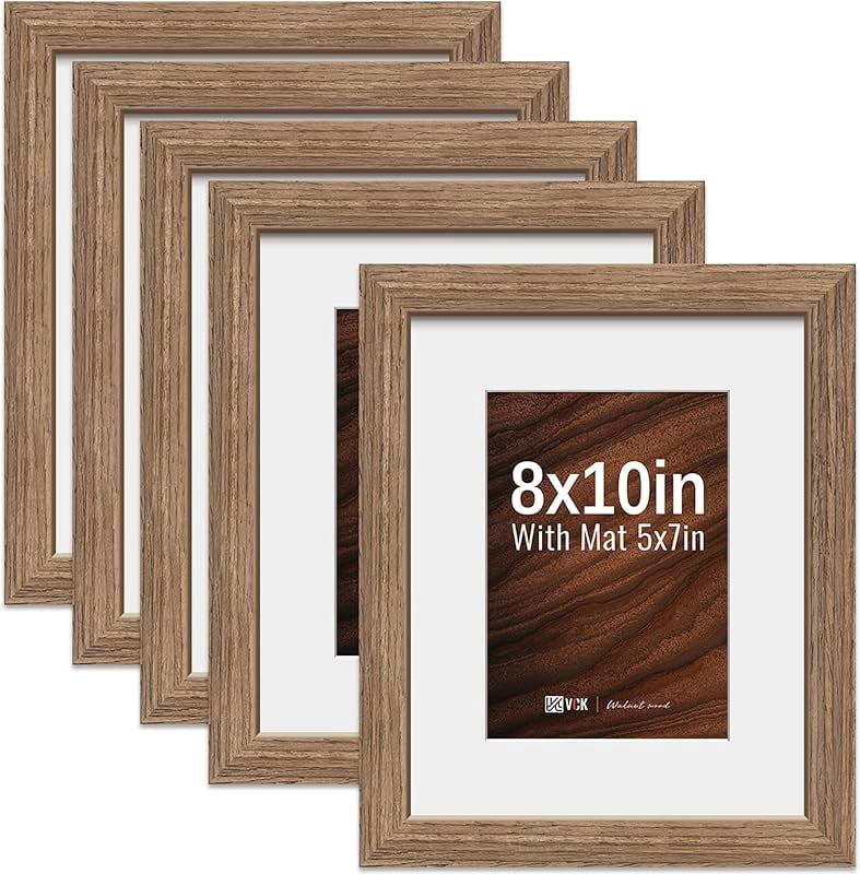 VCK 11x14 Picture Frame 5 Pack - Walnut, High-End Wood Poster Frames ...