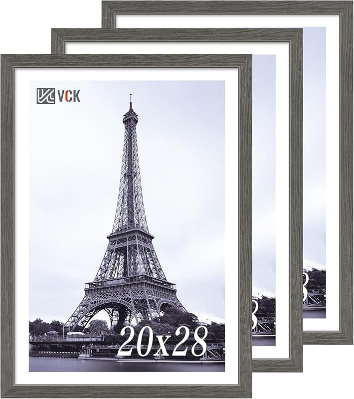 VCK 14x24 Frame Set of 3, Brown Wood Picture Frame with Exclusive Wood ...