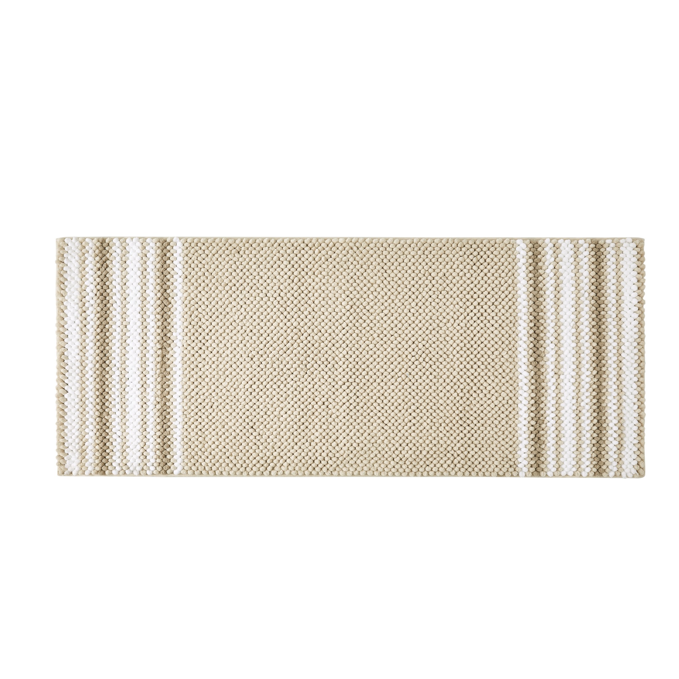 VCNY Home Aiden Jacquard Striped Taupe Polyester Bath Runner, 24" x 60 ...