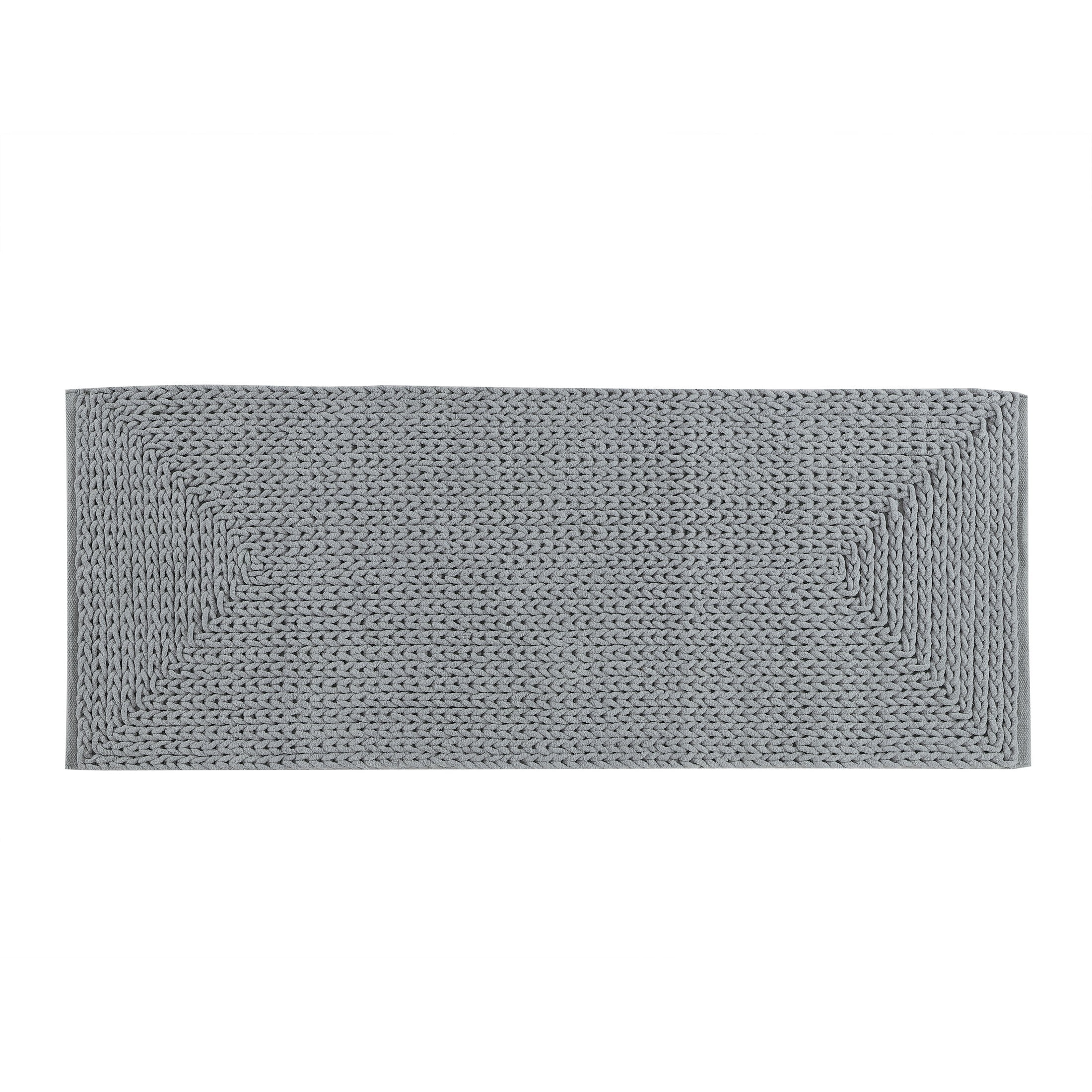 VCNY Home Barron Braided Grey Cotton Chenille Bath Runner Rug, 24" x 60 ...