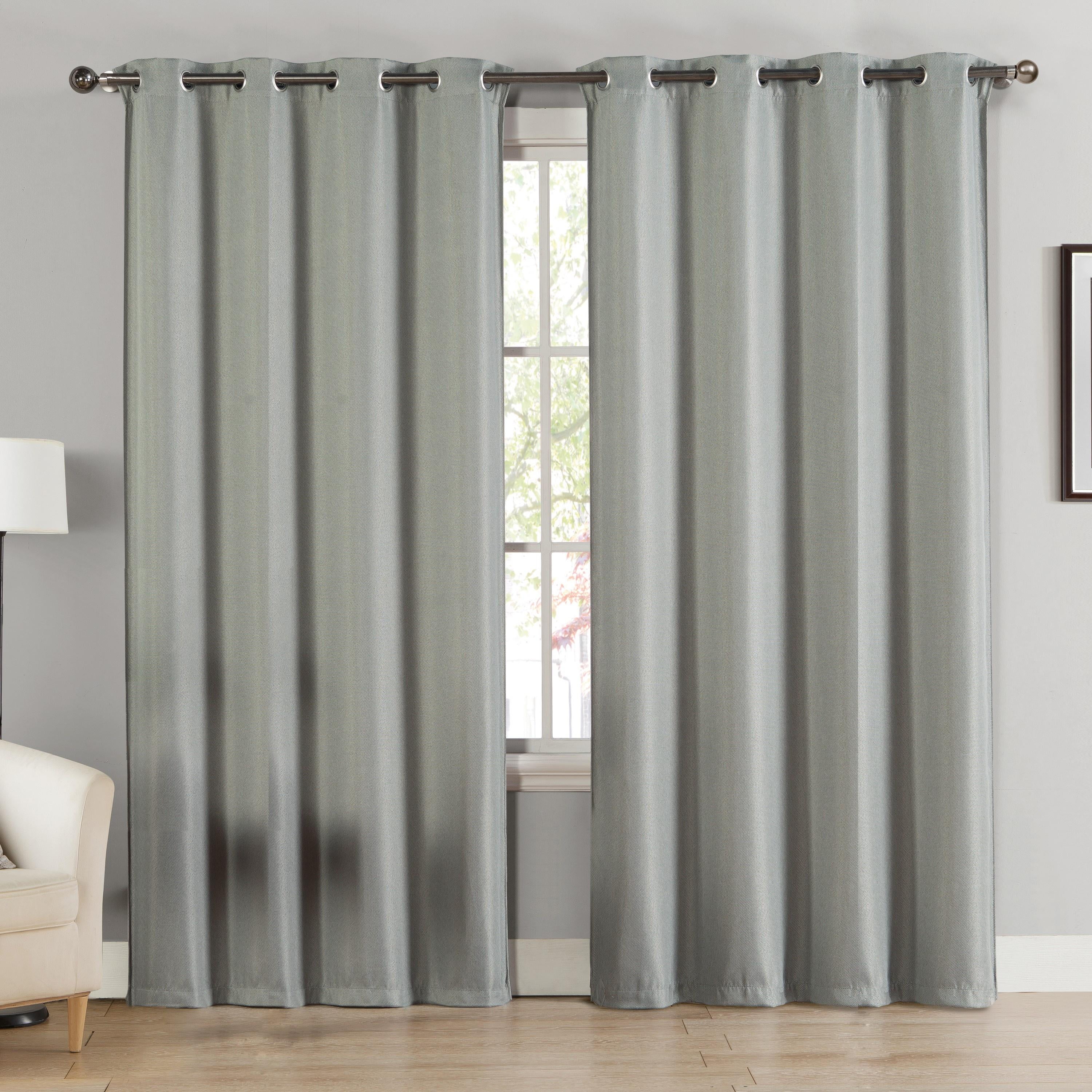 VCNY Home Celine Grey Blackout Curtain Panel 52 x 84 Solid Grommet ...