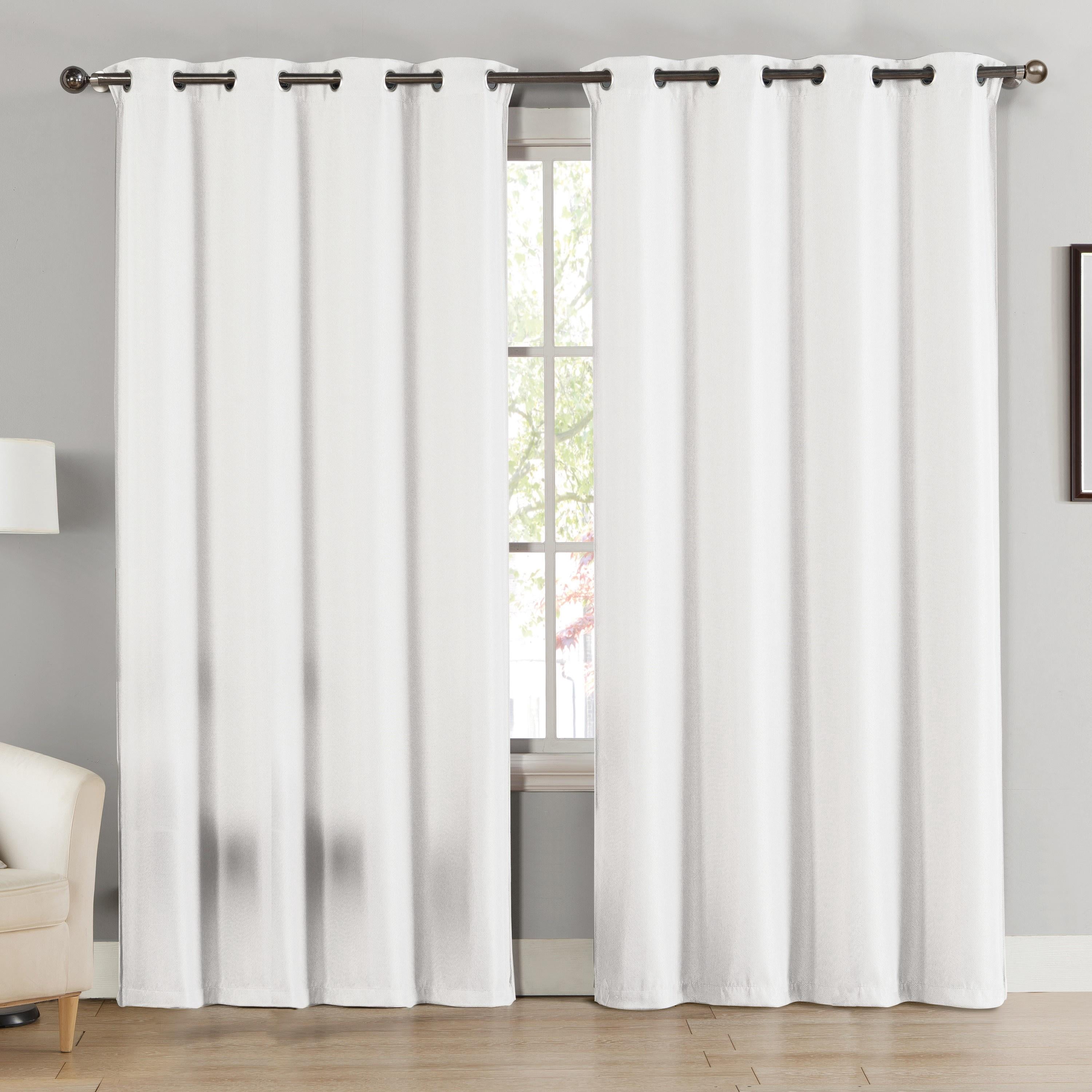 VCNY Home Celine White Blackout Grommet Curtain Panel 52 x 90 Polyester ...