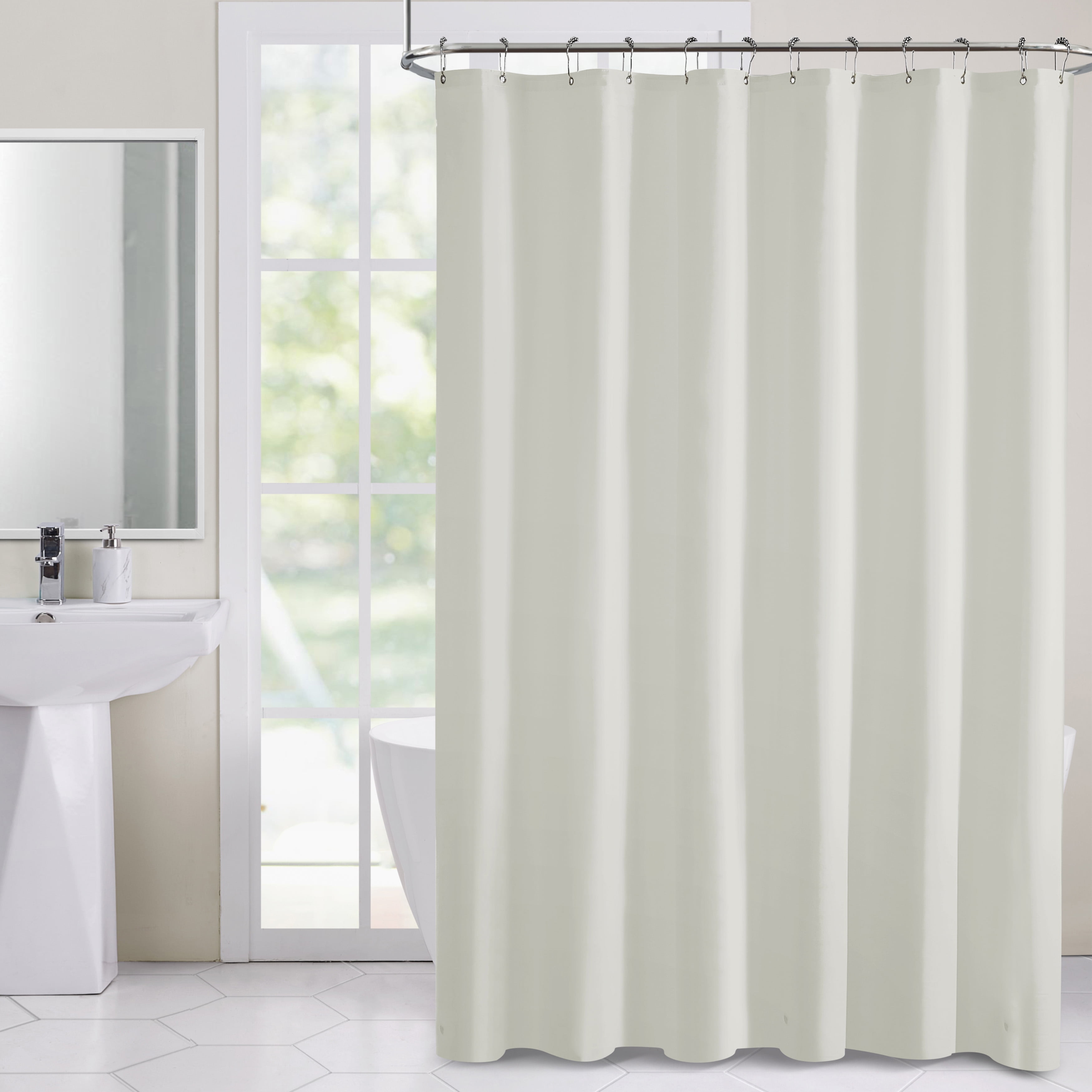 VCNY Home Hotel Style Ivory Heavy Duty PEVA Shower Liner, 72" x 72 ...