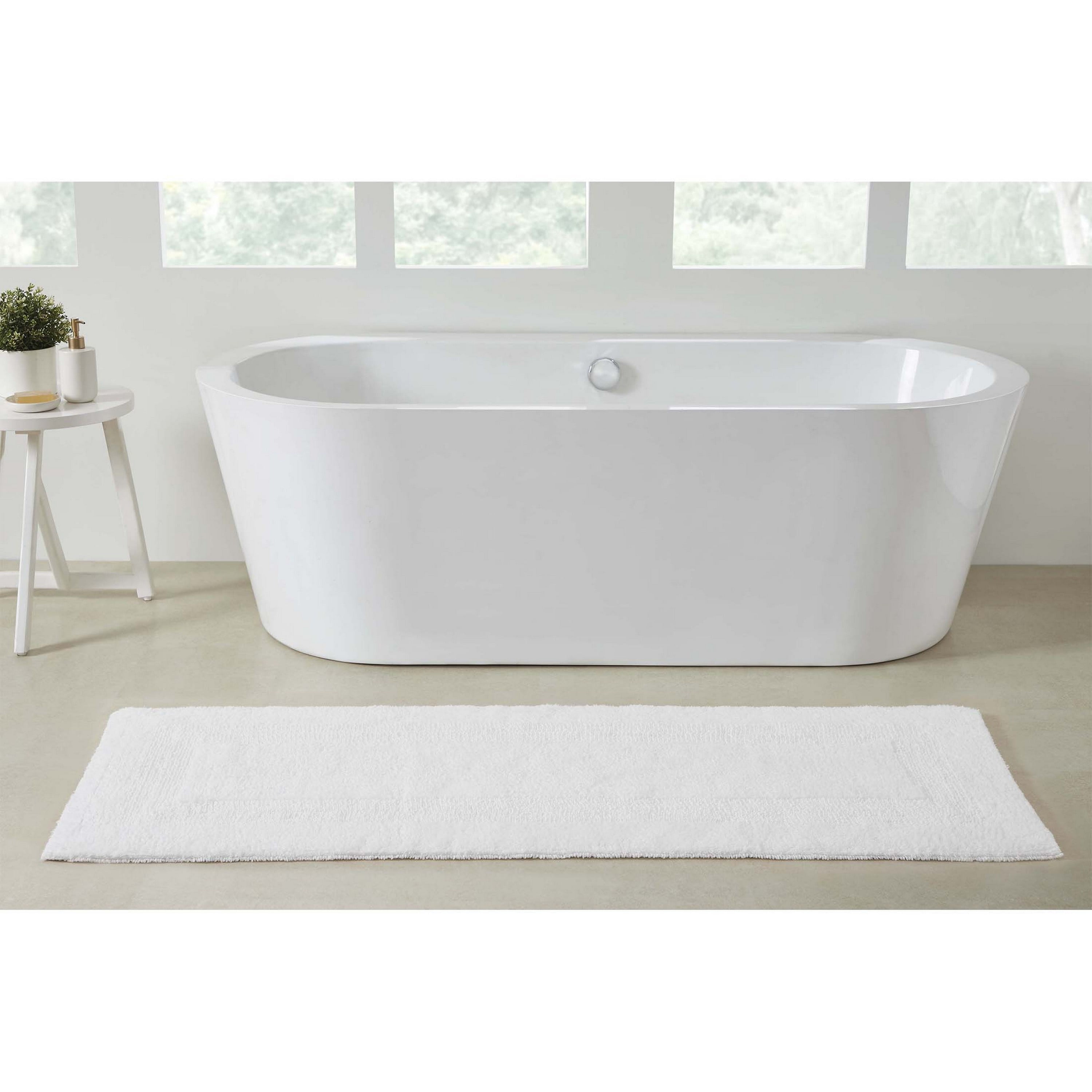 VCNY Home Jessica White Cotton Reversible Bath Runner 24x60 Soft Plush ...