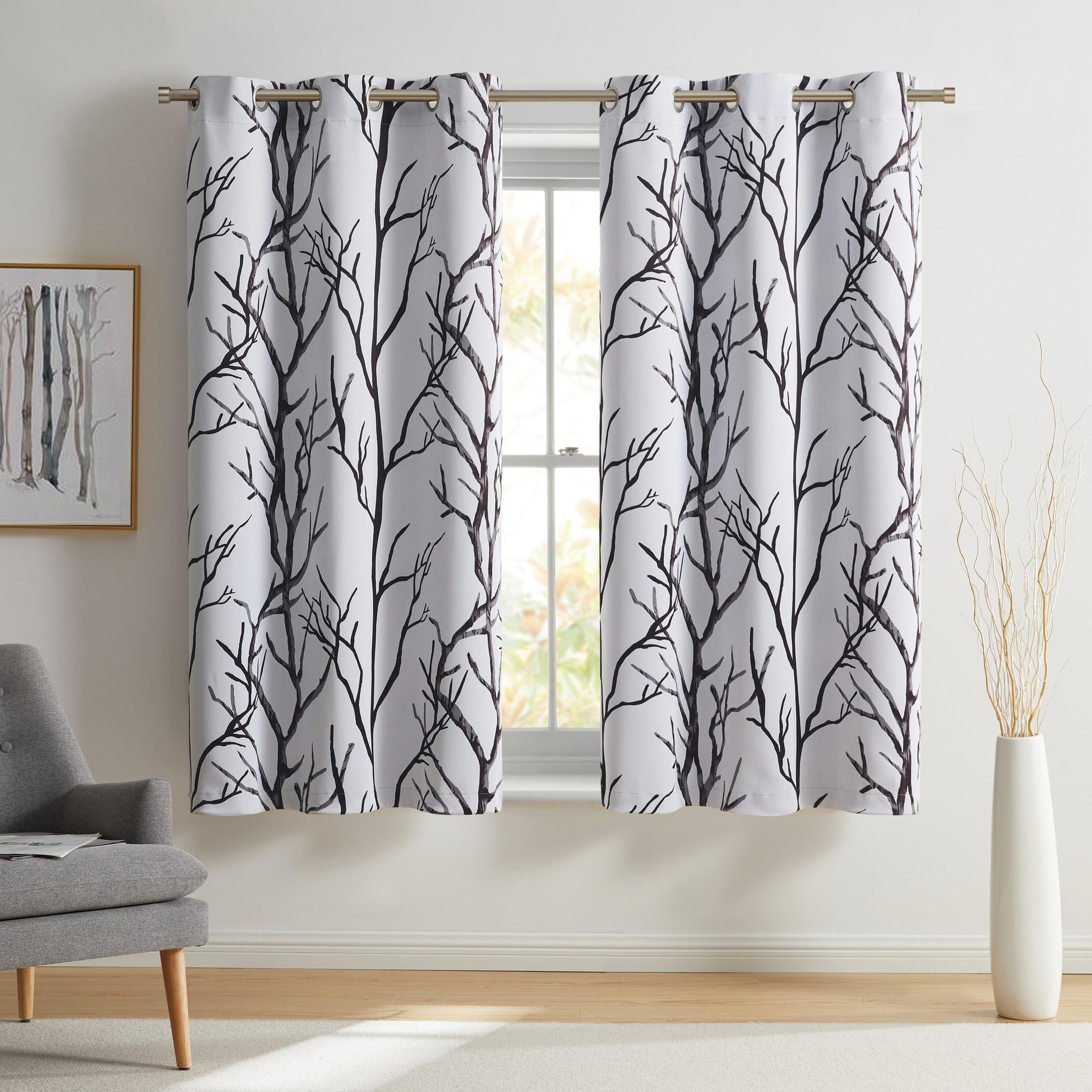 VCNY Home Kingdom Ivory Branch Blackout Curtain - Walmart.com