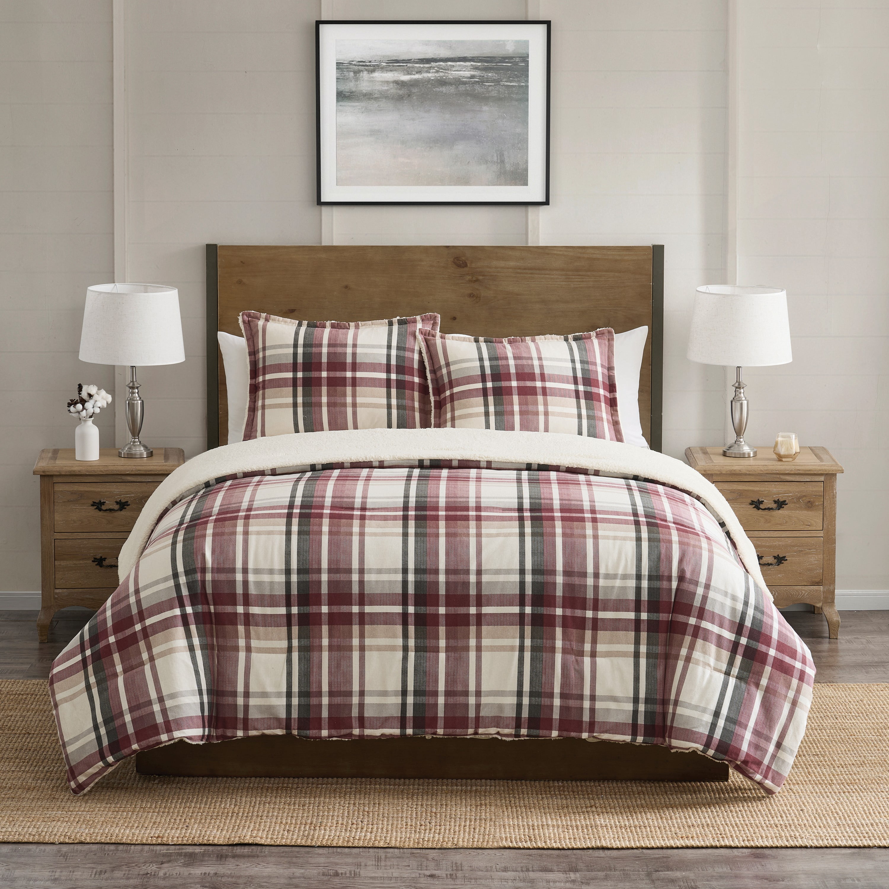 Free Shipping! VCNY Home Plaid King Comforter Set, Brushed Cotton and ...