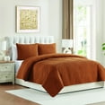 VCNY Home Sands 3-Piece Orange Textured Curve Striped Pinsonic Quilt ...