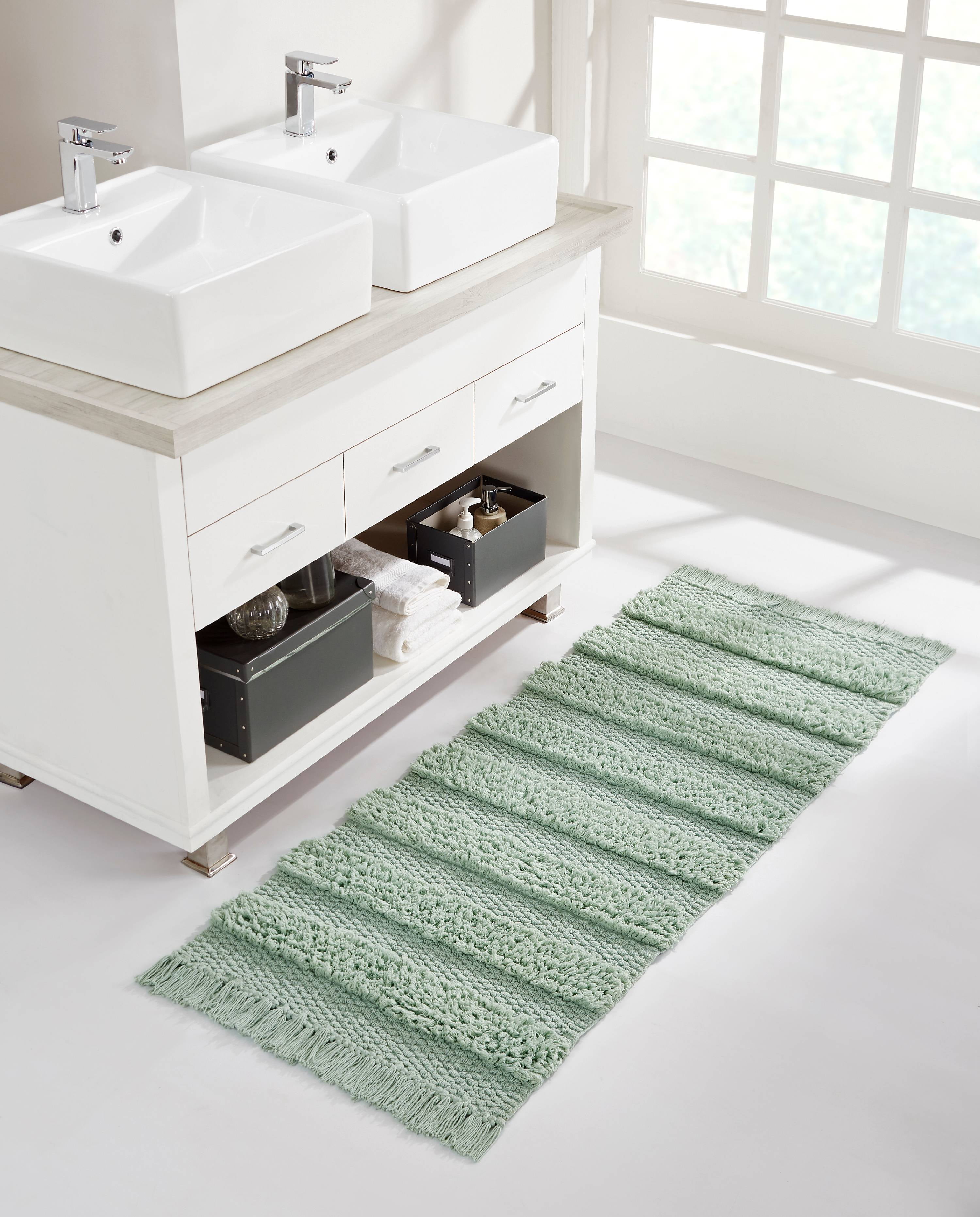 VCNY Home Savannah Sage Stripe Cotton Bath Runner Rug 24x60 - Walmart.com
