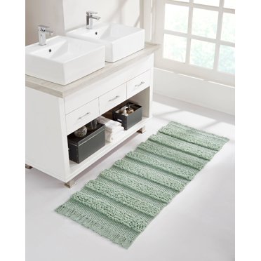 My Texas House Lancaster Fringe Cotton Bath Rug , Ivory, 20" x 32 ...