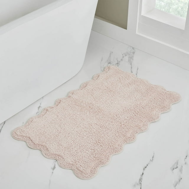 VCNY Home Scallop Blush Cotton Bath Rug, 20" x 32" - Walmart.com