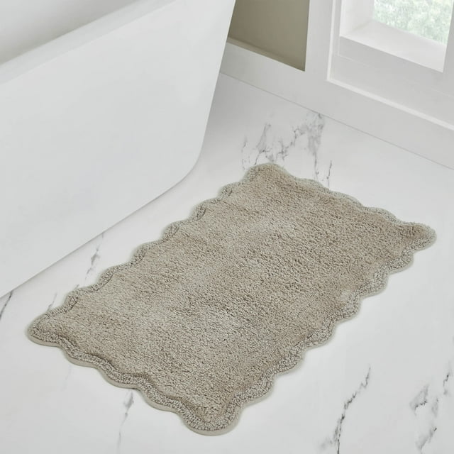 VCNY Home Scallop Taupe Cotton Bath Rug, 20" x 32" - Walmart.com