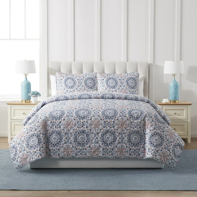 VCNY Home Sea Medallion Coastal Quilt Set - Blue - Walmart.com