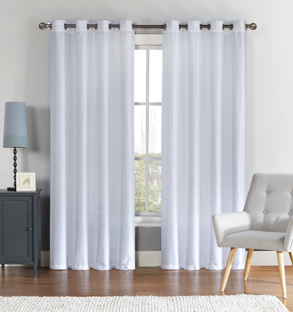 Vcny Home Ultra Luxurious Faux Silk Grommet Curtain Panels White